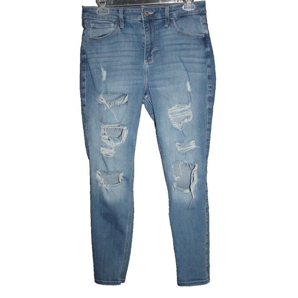 Hollister | Jeans | Hollister Curvy Highrise Super Skinny Light Blue Jeans 9r W 29 L 26 ...